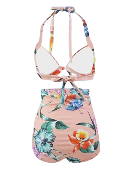 Plus Size Bikini High Waist Swimsuit Multicolour Plus Curvves 0939