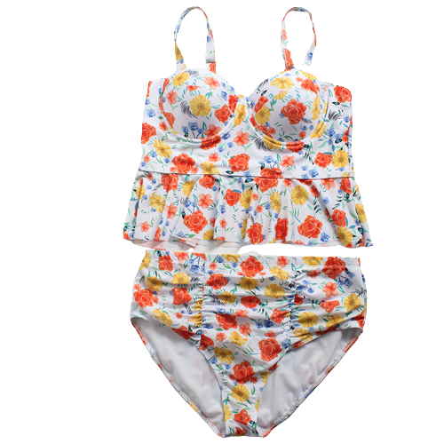 Plus size Torrid Underwire Peplum Yellow Tankini Swimsuit – Plus Curvves